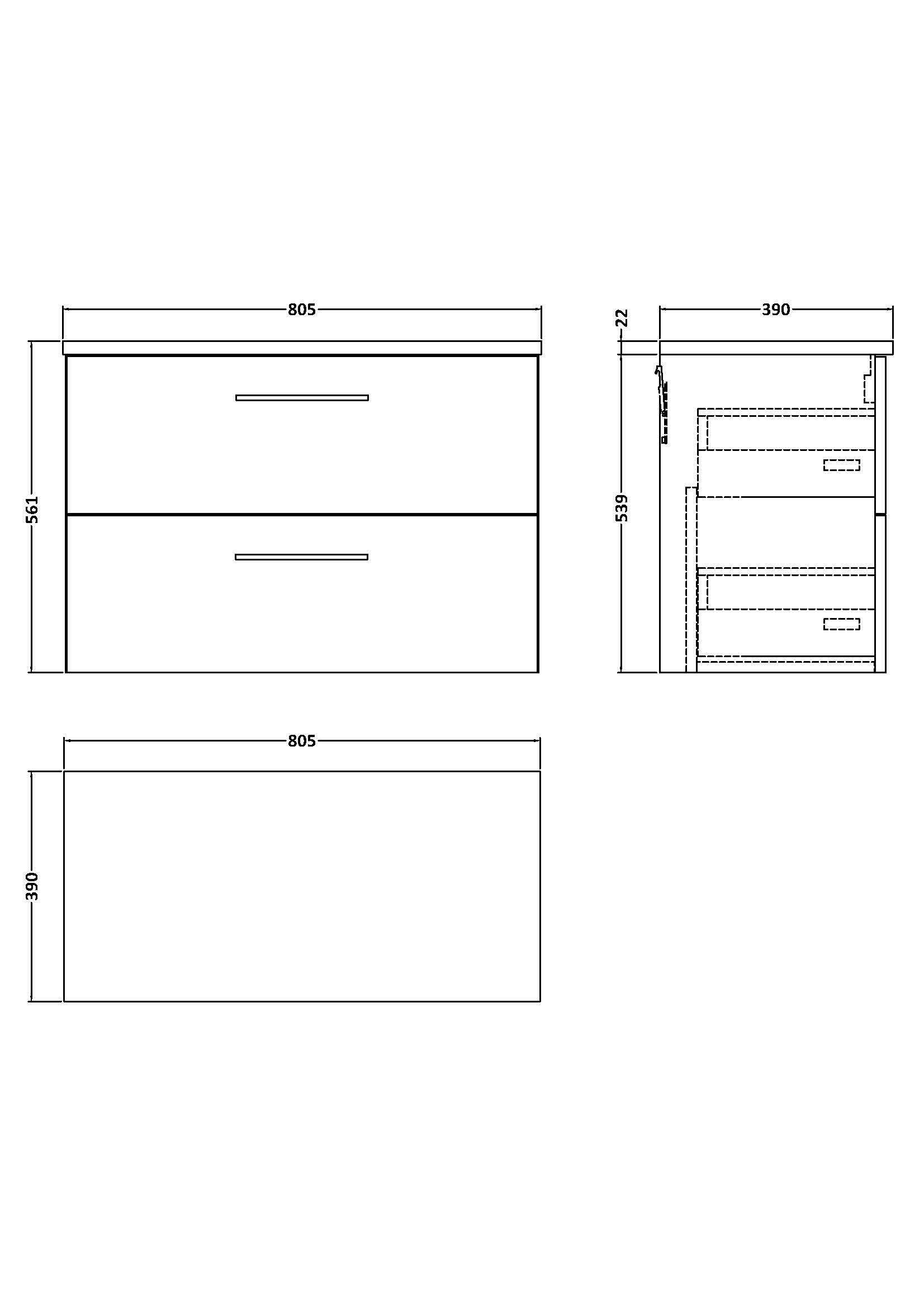 Nuie Arno Satin Grey 800mm Wall Hung 2 Drawer Vanity Unit and Laminate ...