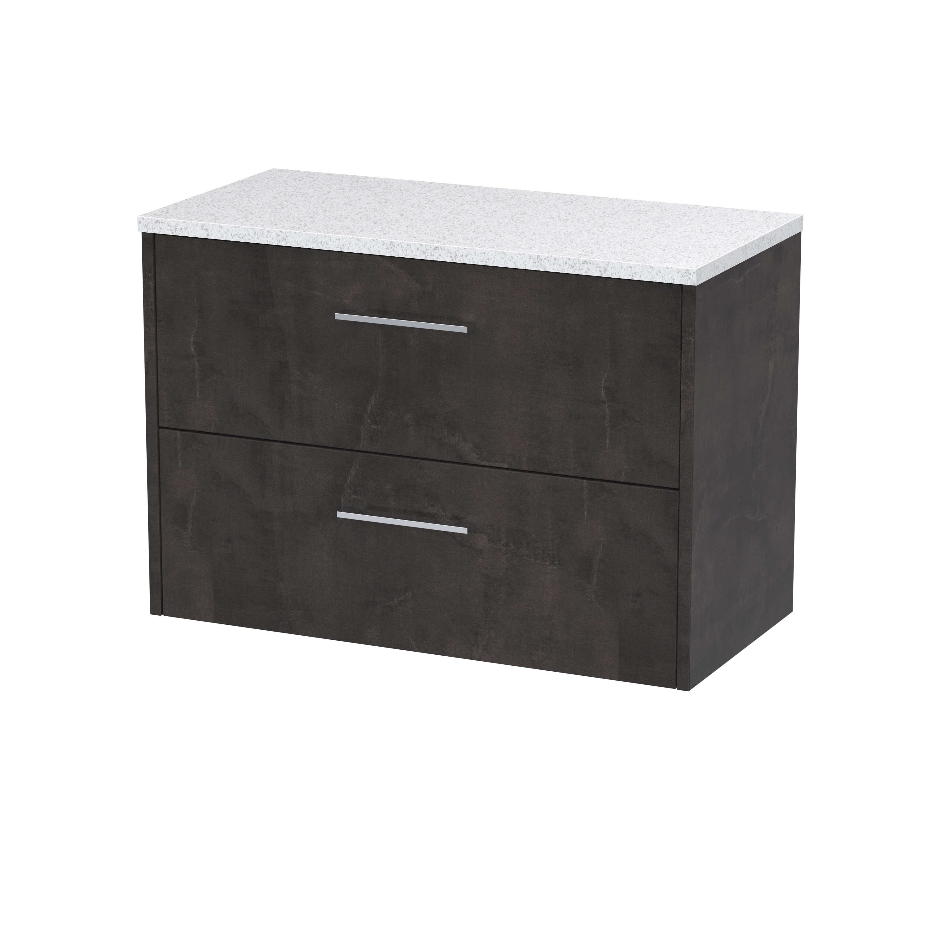 Hudson Reed Juno Metallic Slate 800mm Wall Hung 2 Drawer Vanity Unit ...