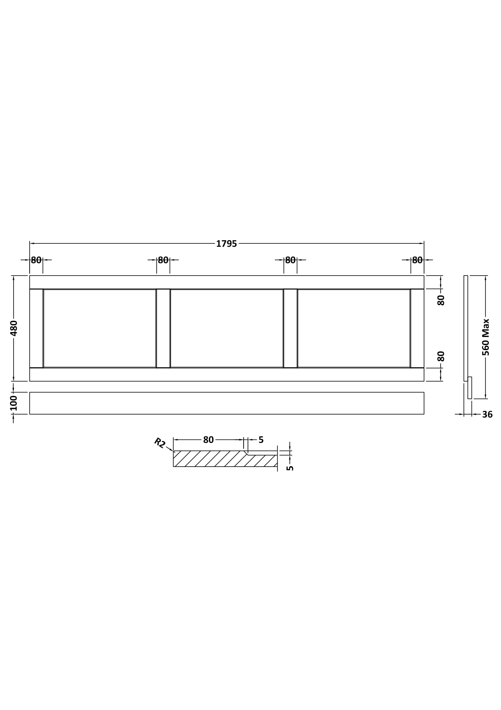 Hudson Reed Old London Hunter Green 1800mm Front Panel LOP807 - LOP807