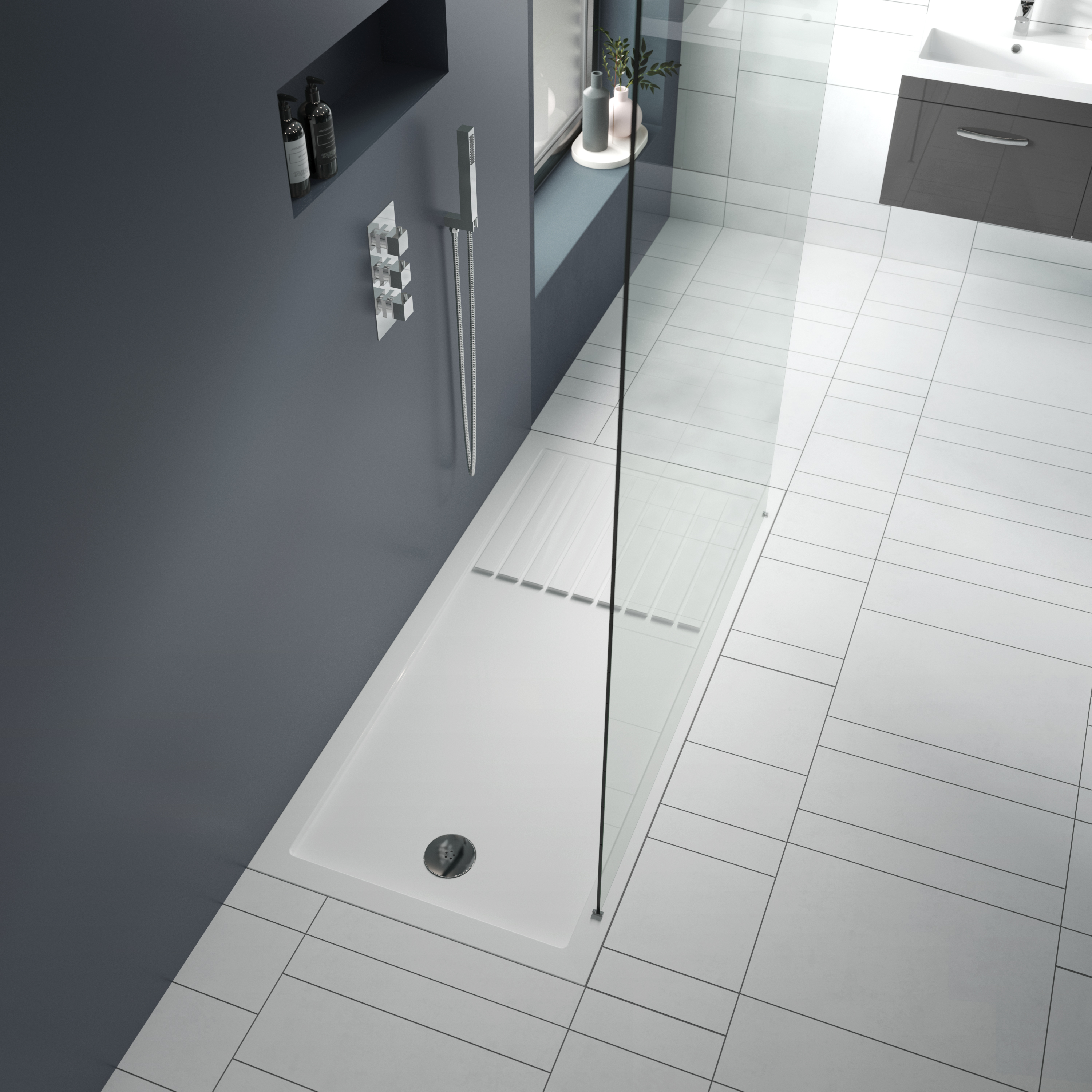 Hudson Reed Nuie Wetroom Shower Tray White Rectangular 1400 x 900mm ...